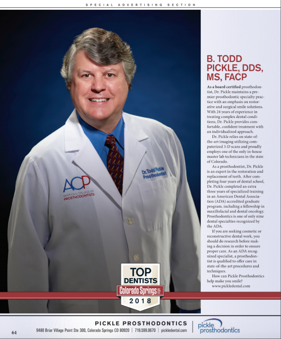 Meet B. Todd Pickle, DDS, MS | Prosthodontist Colorado Springs CO